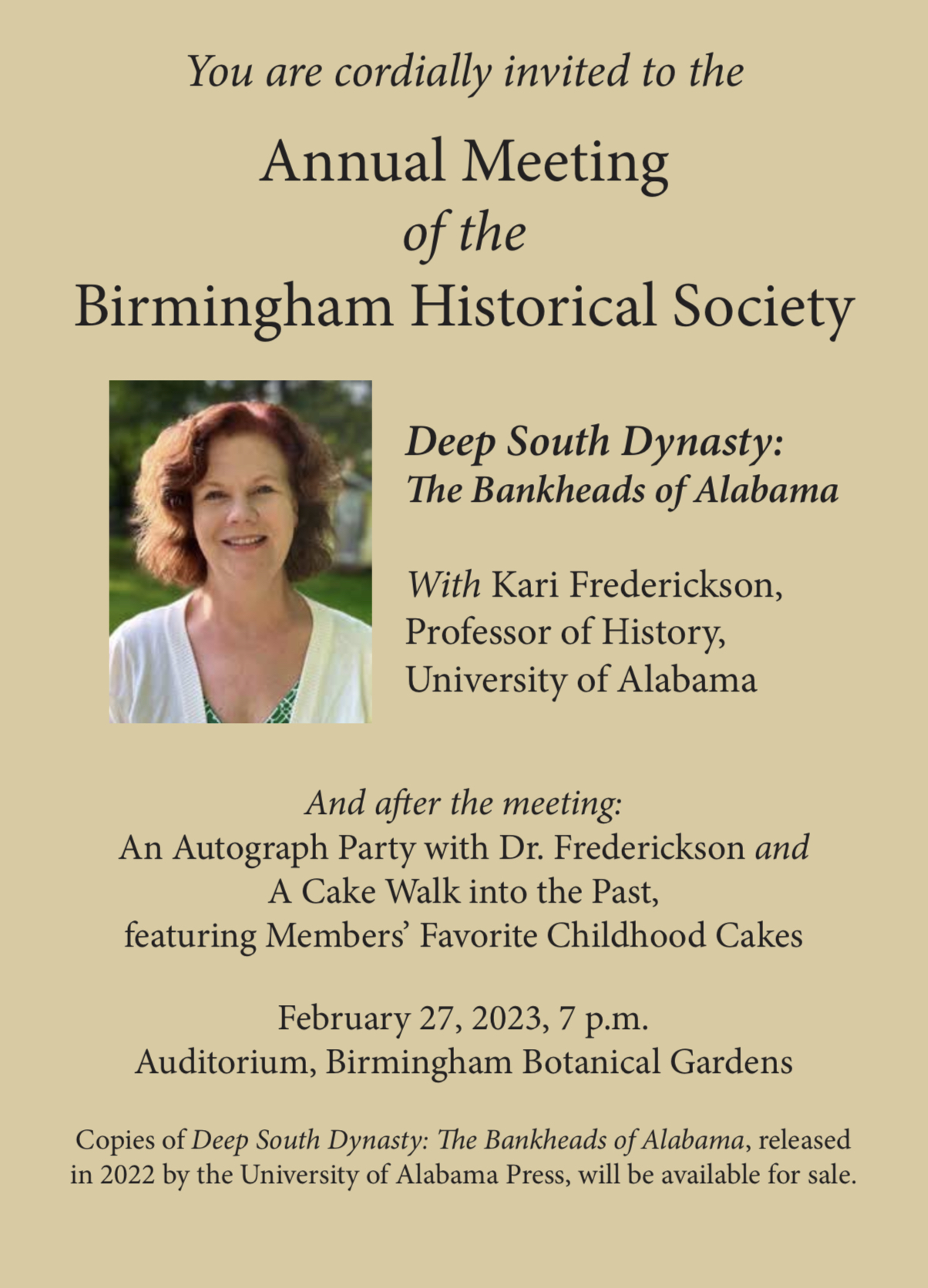 Annual Meeting featuring The Bankheads of Alabama | Birmingham ...